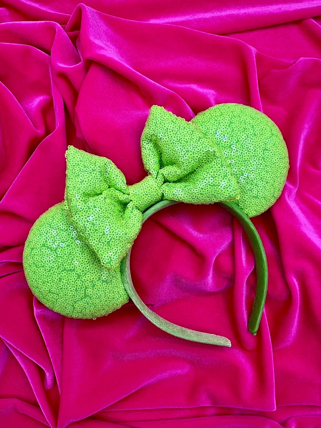 Neon Green Brat Sequin Mouse Ears Headband - Etsy