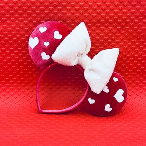 Sweetheart Valentine Mouse Ears | Hot Pink Love Ear Headband - Etsy