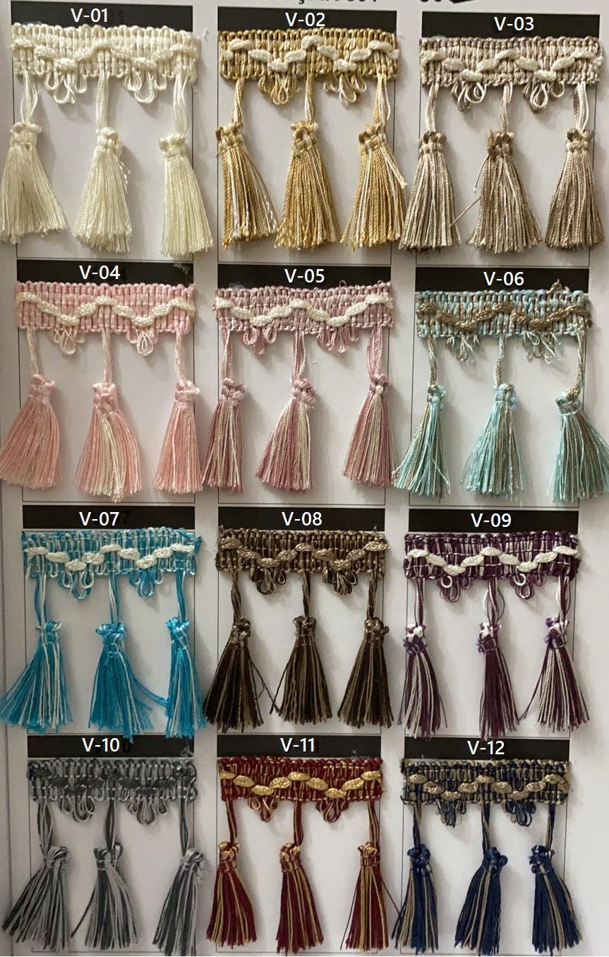 Curtain Tassel Trim. 12 Colors Tassel Trims for Drapes Trims - Etsy