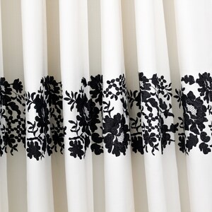 Floral Embroidered Curtains, 5 Colors. Pencil Pleated Thick Linen ...