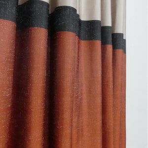 Color Block Curtains 7 Colors Striped Curtain Panels Custom Living Room ...