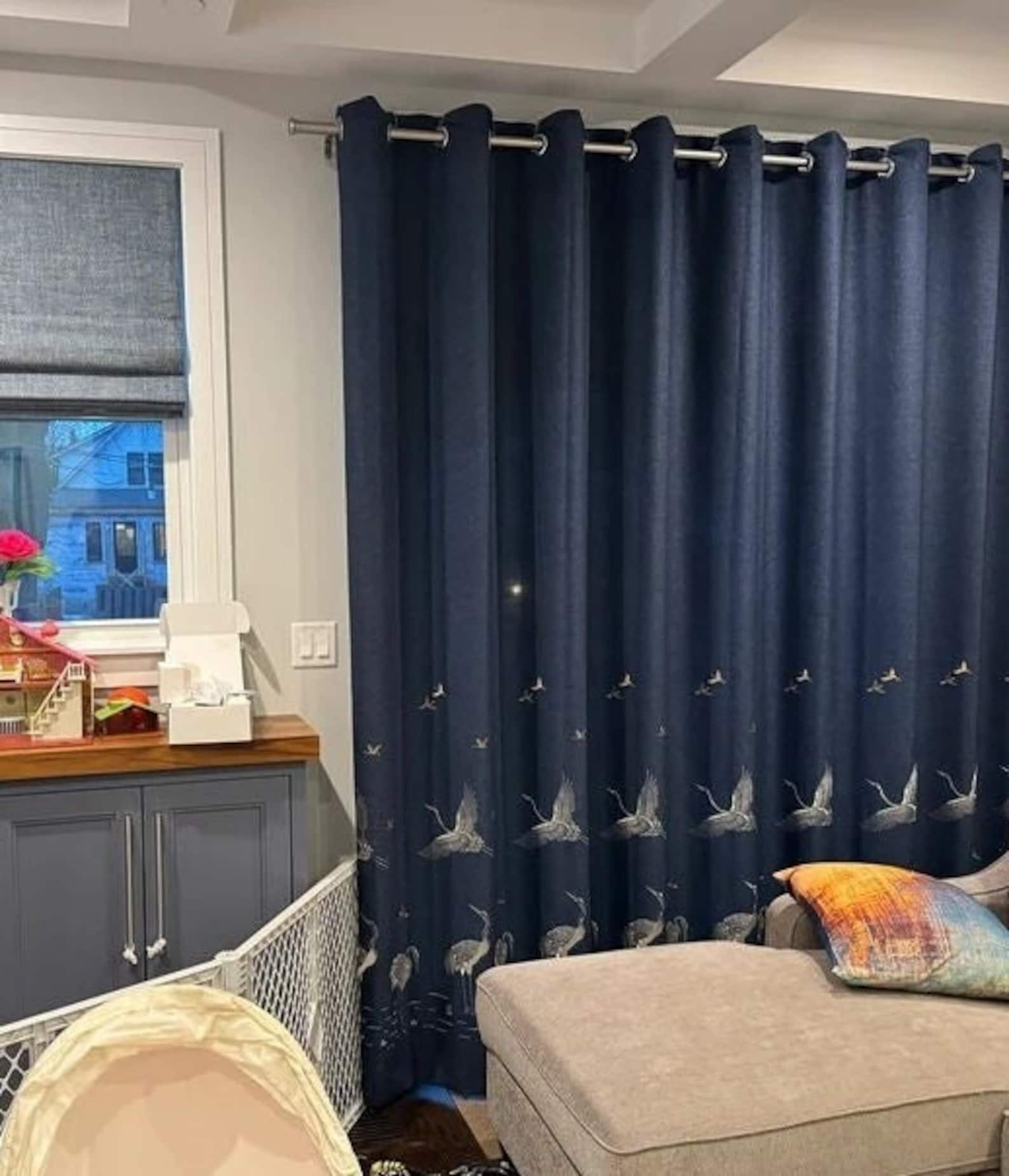 Crane Bird Curtains, 5 Color Options, Modern Decorative Home Textile ...
