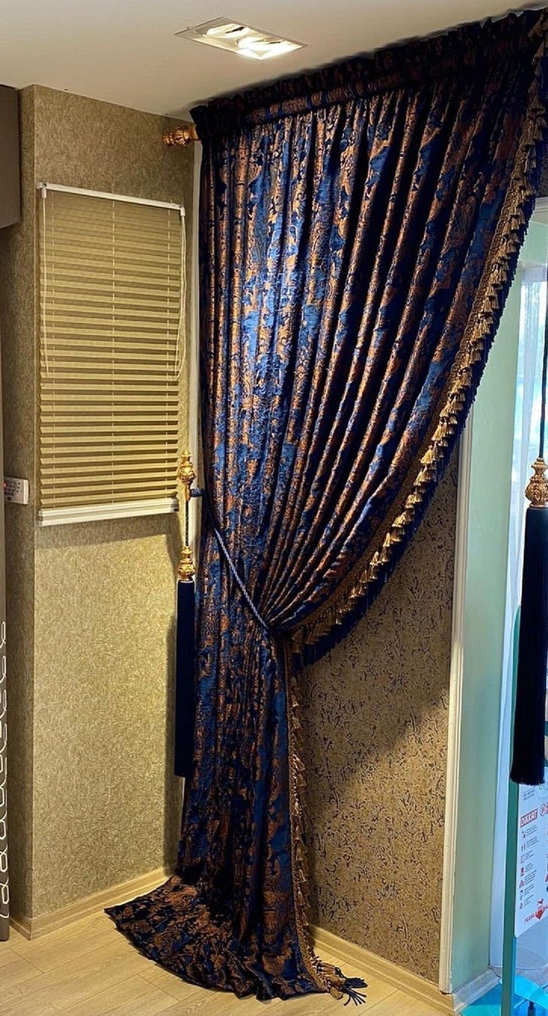 Luxury Velvet Curtains 5 Colors, Extra Long Damask Velvet Drapes for ...