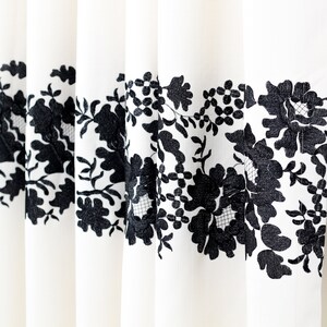 Floral Embroidered Curtains, 5 Colors. Pencil Pleated Thick Linen ...