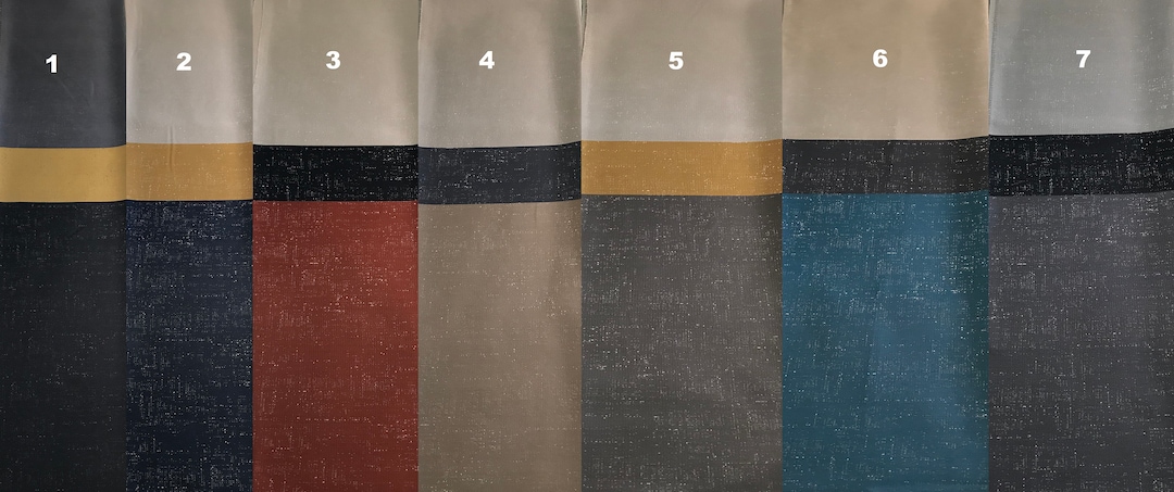 Color Block Curtains 7 Colors Striped Curtain Panels Custom Living Room ...