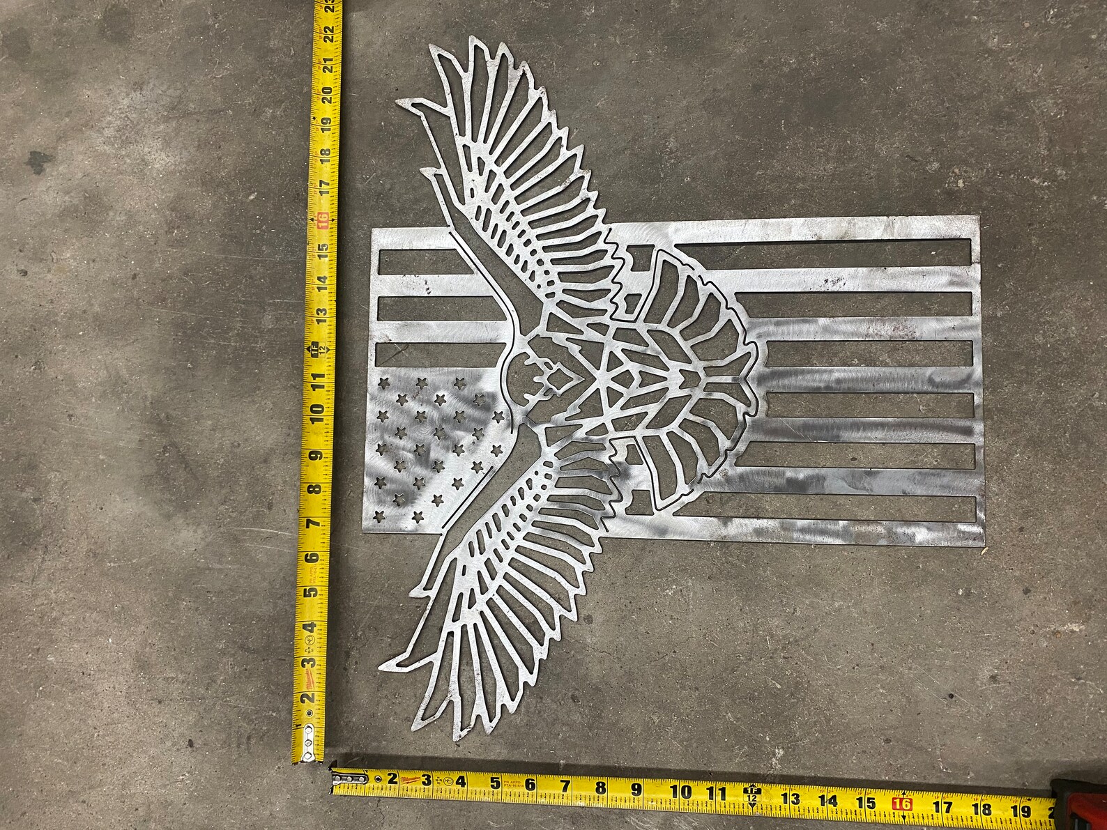 American Flag Bald Eagle Metal Sign - Etsy
