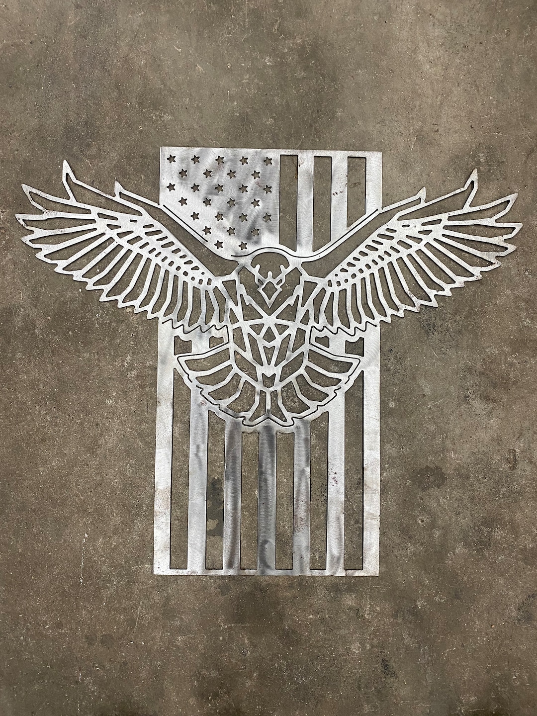 American Flag Bald Eagle Metal Sign - Etsy