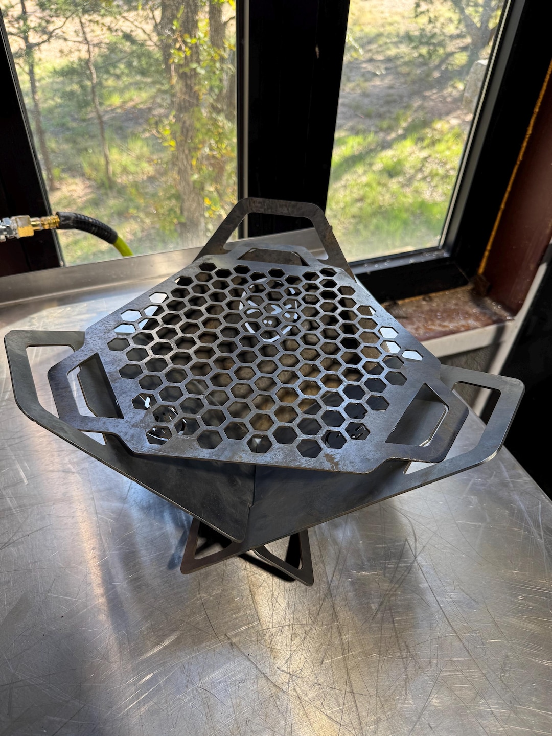 Triangle Fire Pit Grill, Camping Grill (collapsible) - Etsy