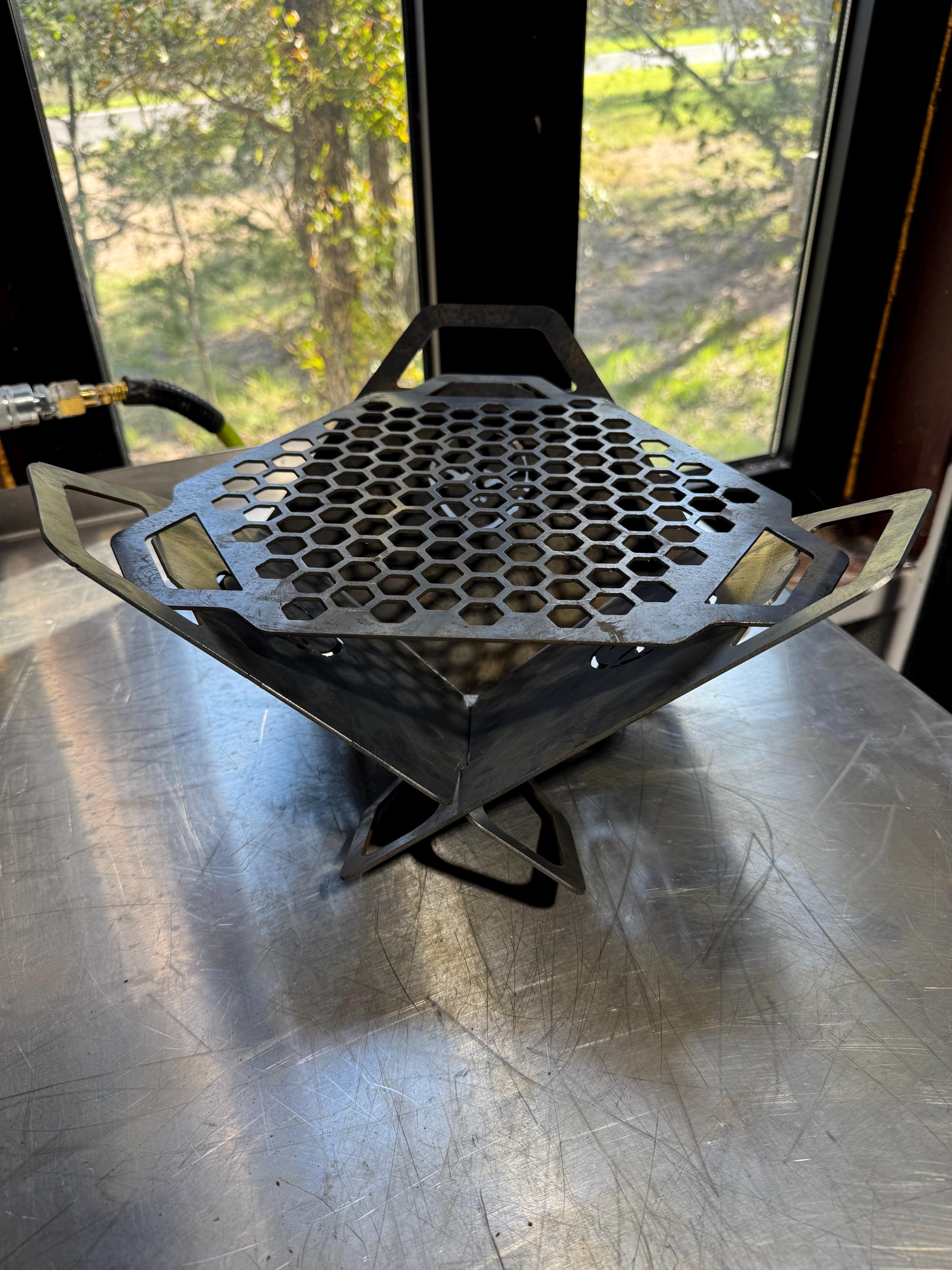 Triangle Fire Pit Grill, Camping Grill (collapsible) - Etsy