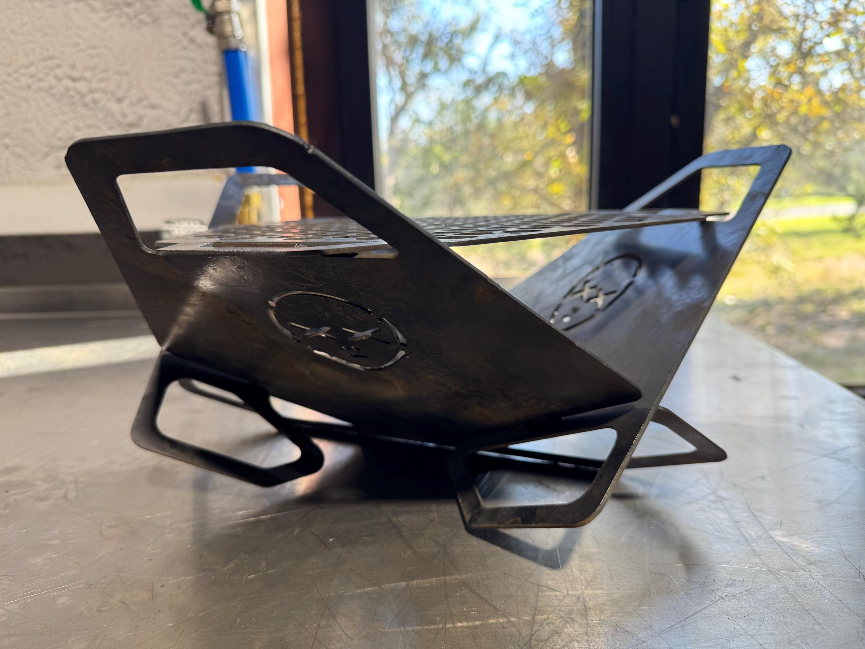 Triangle Fire Pit Grill, Camping Grill (collapsible) - Etsy