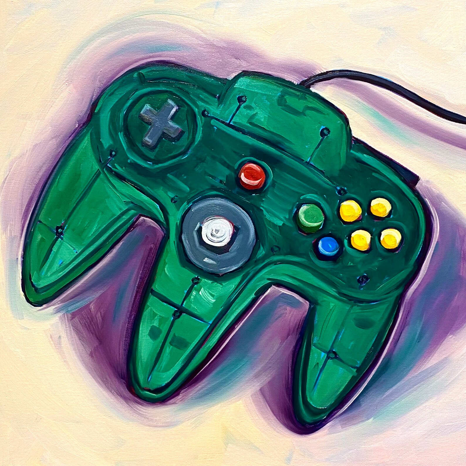 Nintendo 64 Controller Original Oil Painting - Etsy
