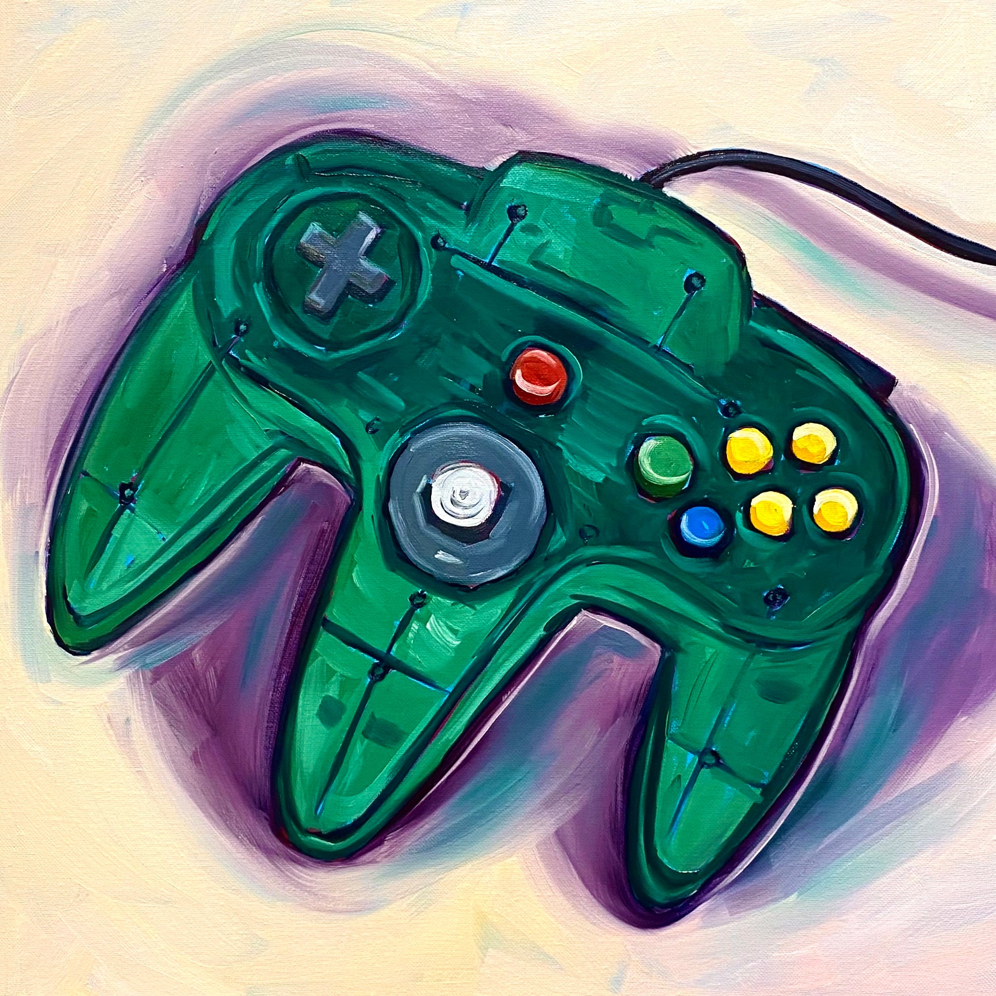 Nintendo 64 Controller Original Oil Painting - Etsy