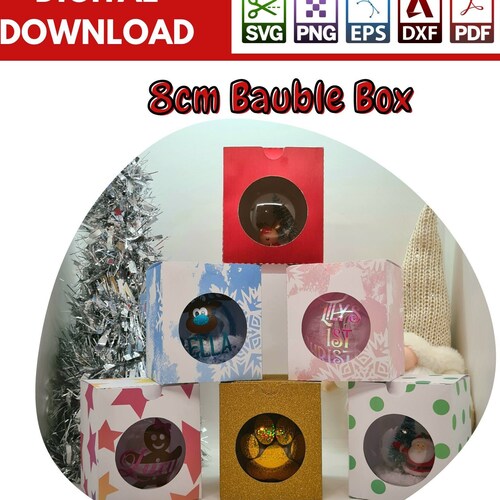 SVG 8cm Presentation Box for Baubles Bath Bombs Etc. A4 - Etsy