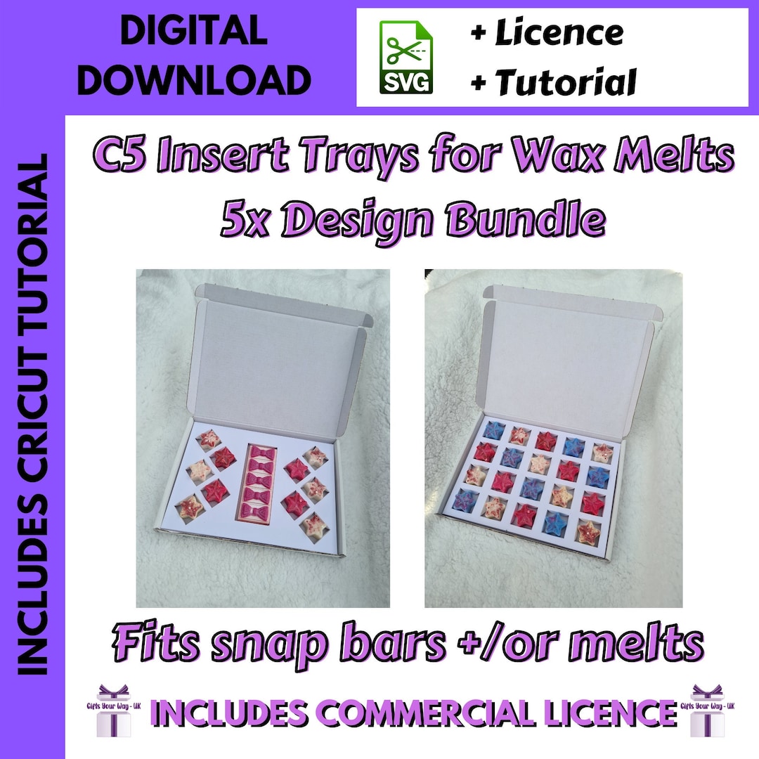 SVG C5 Wax Melt Pip Mailer Box Insert Tray. 1/0 Bar Version. 2274 - Etsy