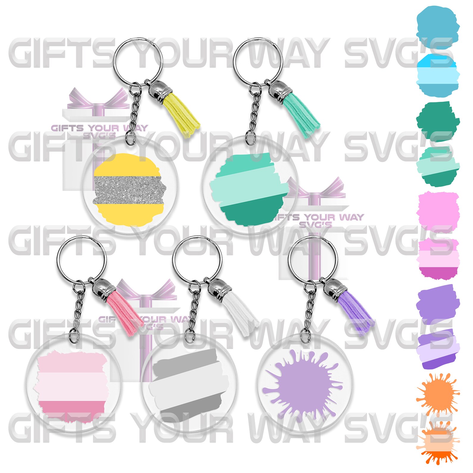 Paint Keyring Keychain Template Bundle 2276 - Etsy