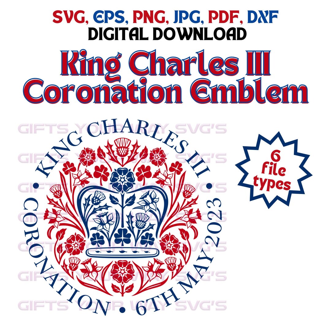 DIGITAL King Charles III Coronation Emblem Logo 2304 - Etsy