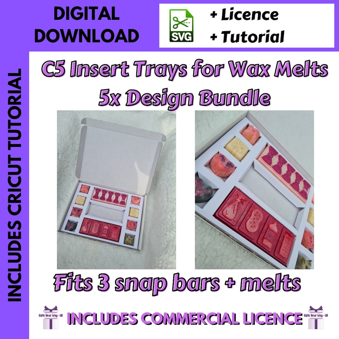 SVG C5 Wax Melt Pip Mailer Box Insert Tray. 3 Bar Version. 2272 - Etsy