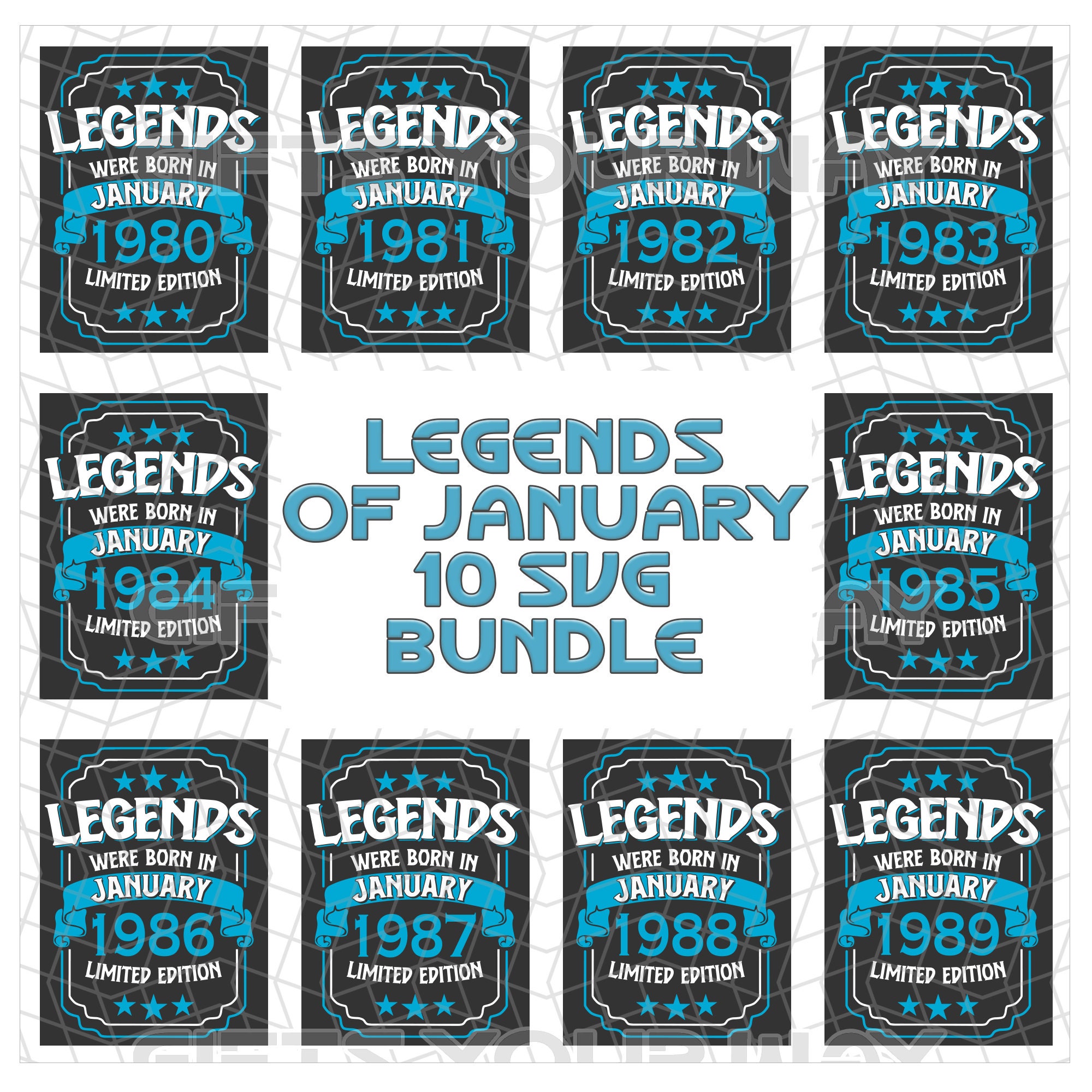 January 1980s Legends Were Born SVG Bundle - Clothing Design Birth ...
