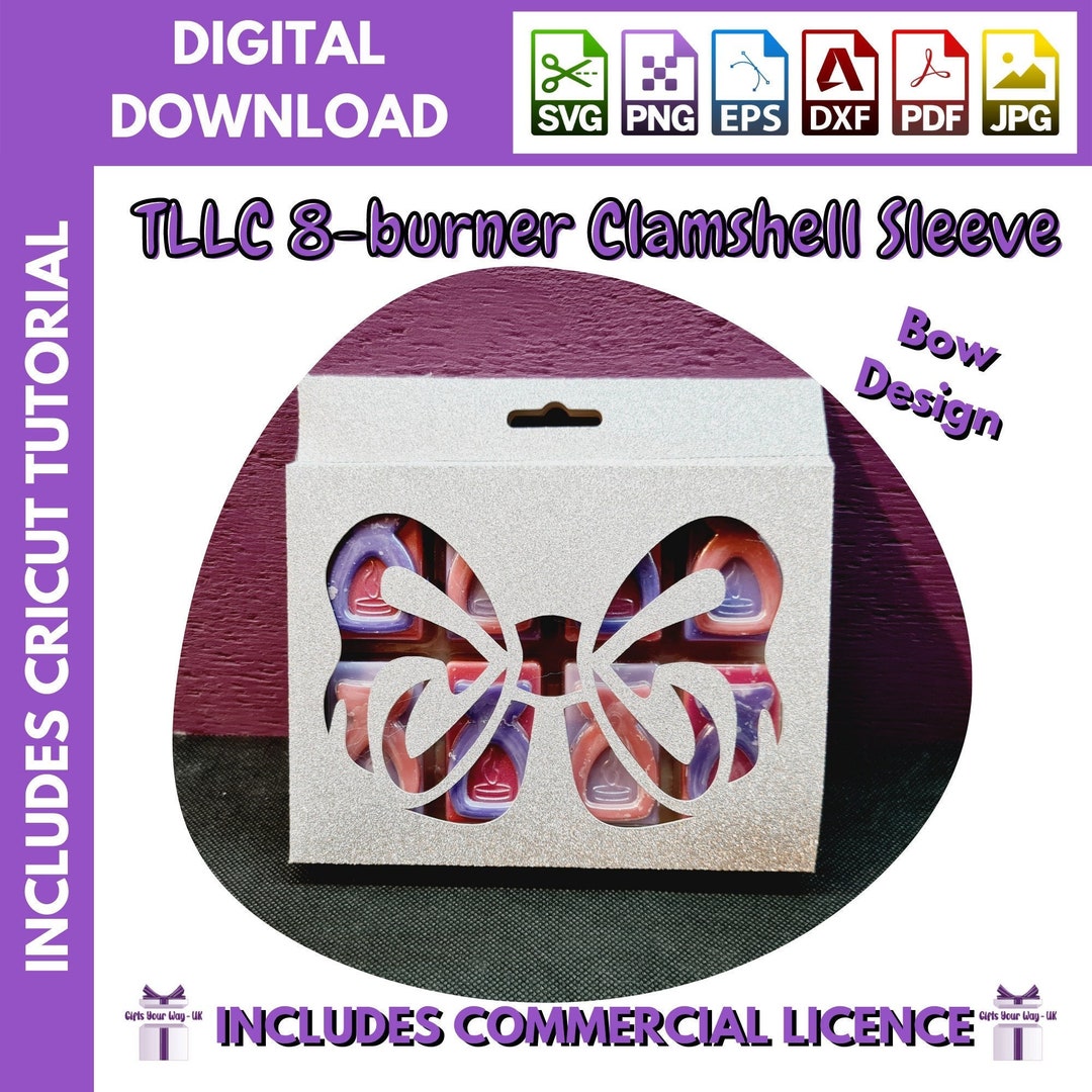 SVG Wax Melts Sleeve. Bow Clamshell for TLLC 8-burner Cavity. - Etsy