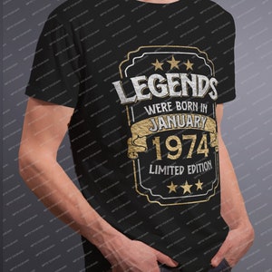 January 1970s Legends Were Born SVG Bundle - Clothing Design Birth ...