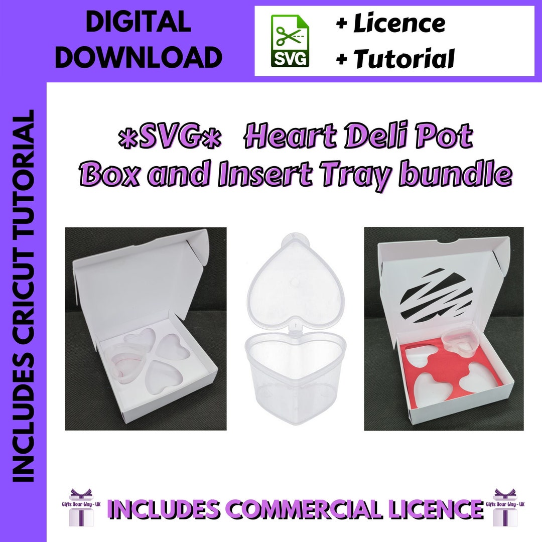 SVG Wax Melt Heart Deli Box and Insert Tray. 2281 - Etsy
