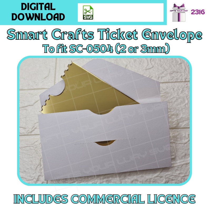 Smart Crafts Acrylic Ticket Envelope SVG File 2316 - Etsy