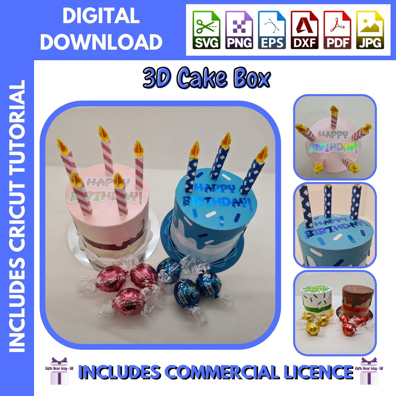 SVG Digital Download 3D Cake Box - Etsy