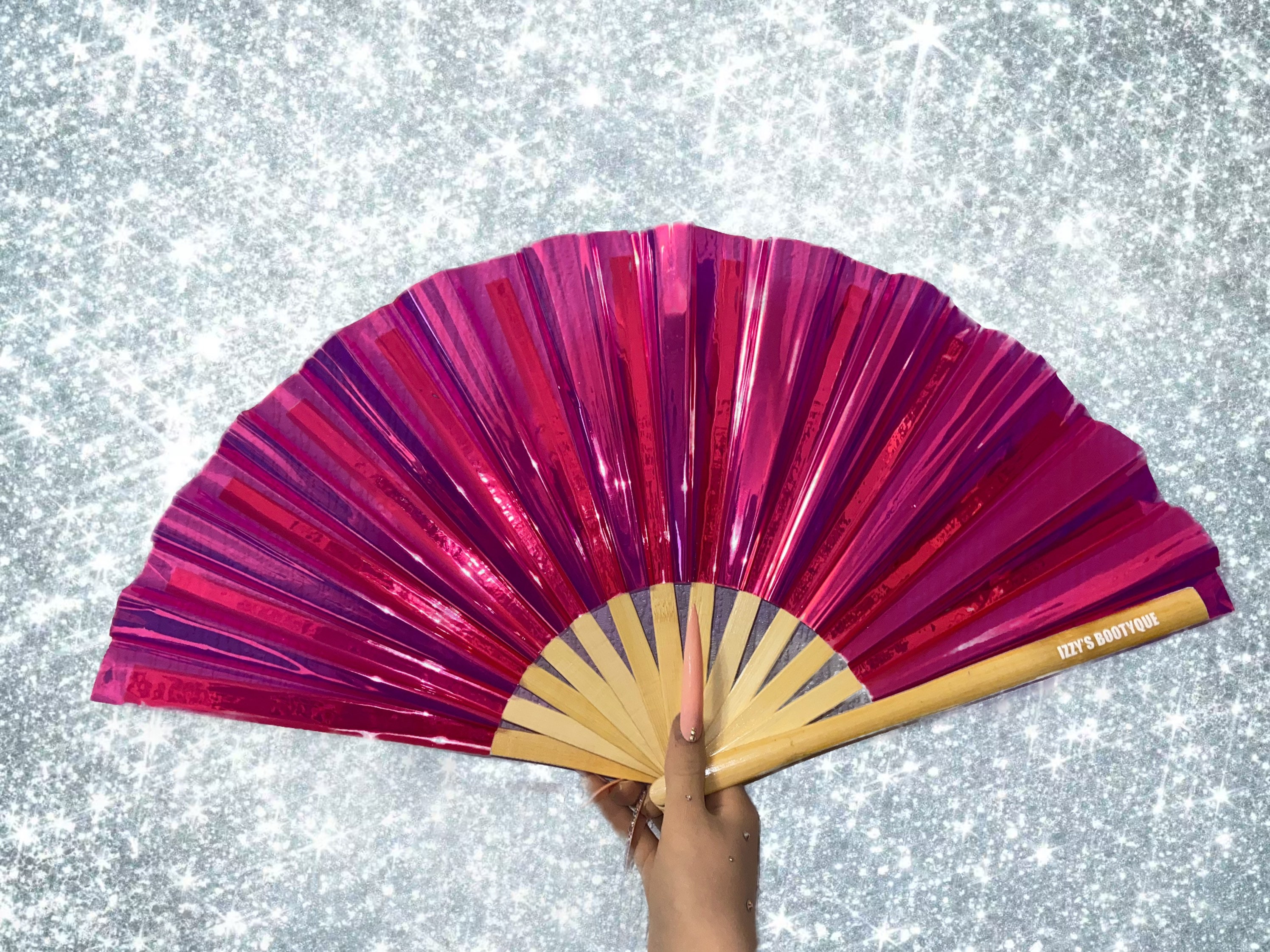 Iridescent Pink Fan / Drag Fan / Clack Fan / Festivals / Drag | Etsy