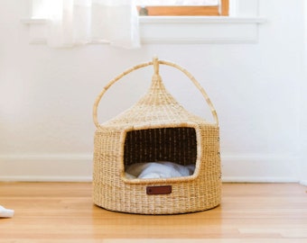 Wicker Cat Cave - Etsy