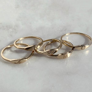 Gold Signet Ring 10k Solid Gold Custom Initial Ring Gold - Etsy