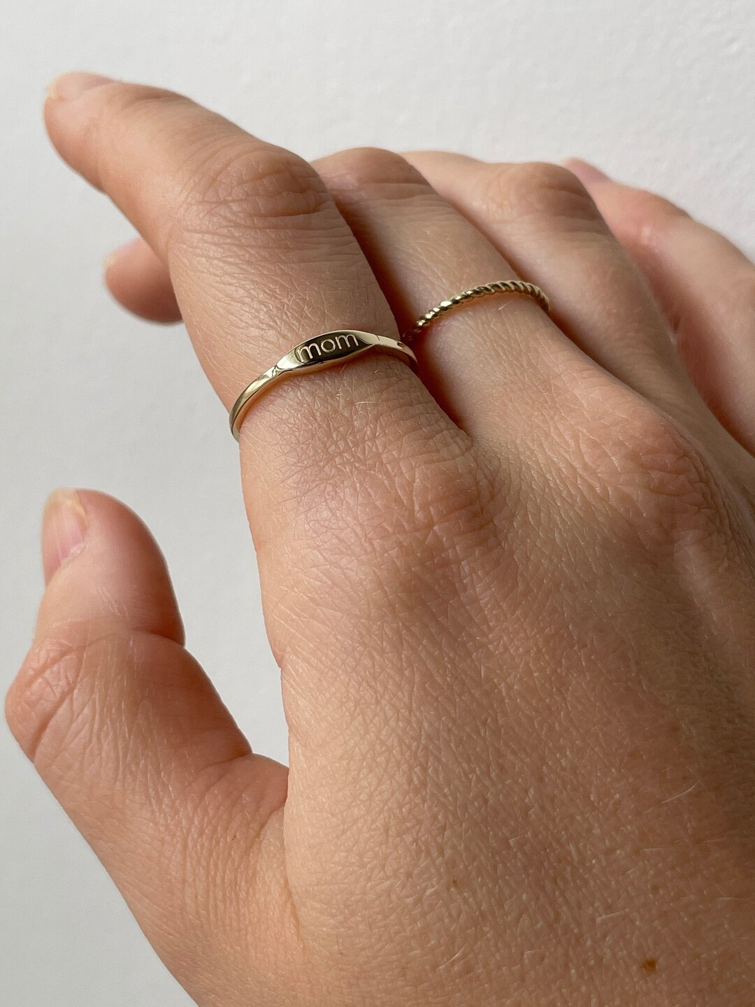 Gold Mom Signet Ring, 10k Solid Gold Mama Ring, Gold Engraved Signet ...