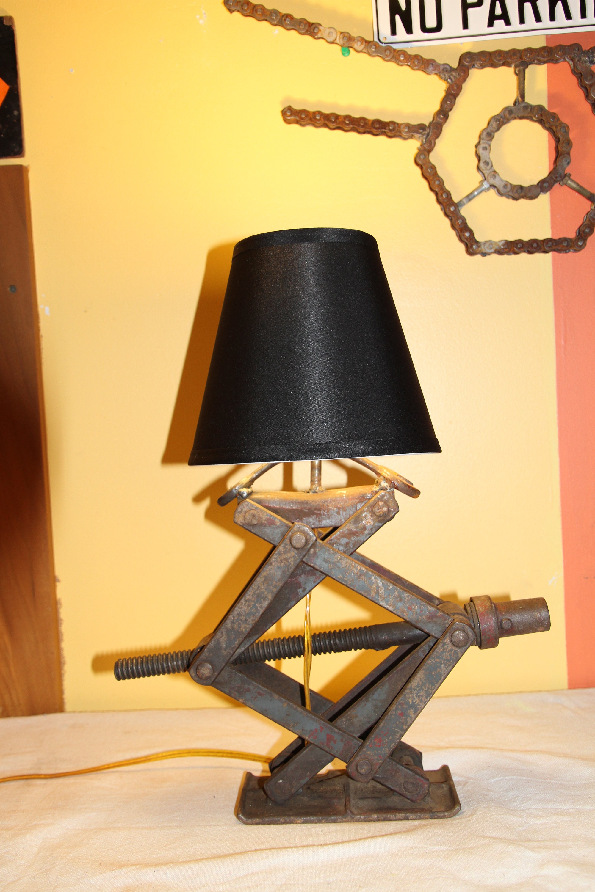 Antique Scissor Jack Table Lamp - Etsy