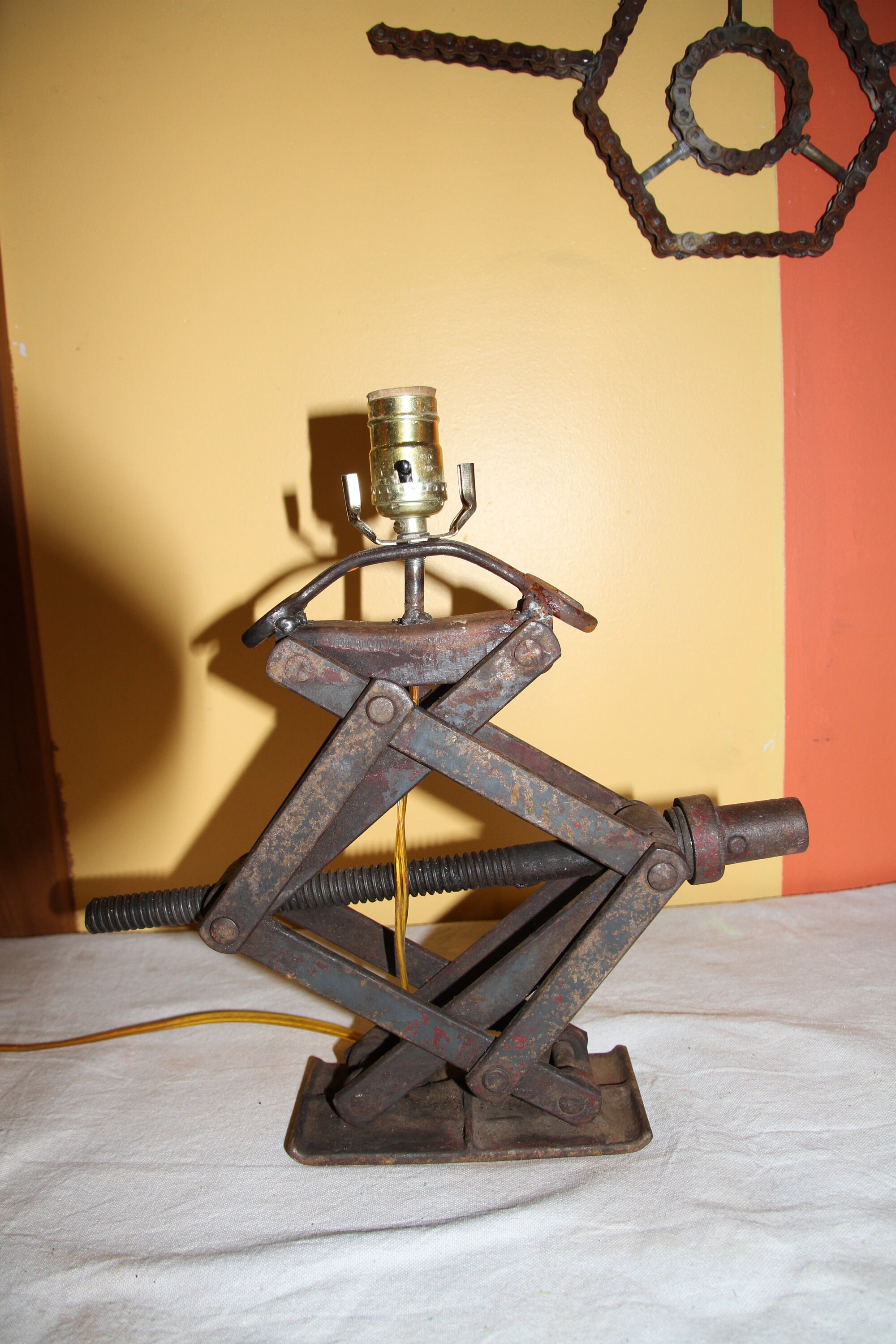 Antique Scissor Jack Table Lamp - Etsy