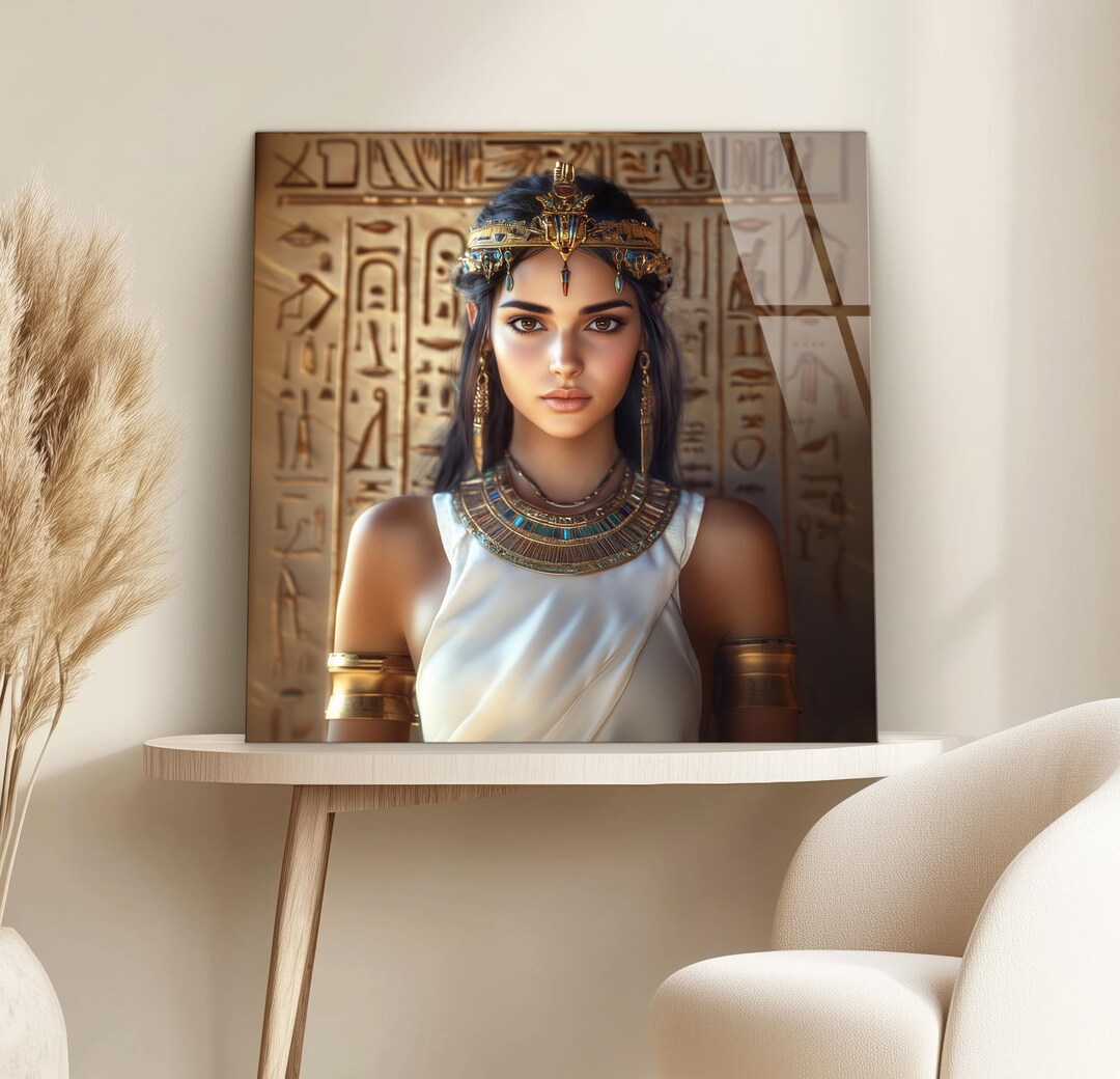 Queen Nefertiti Tempered Glass Wall Art Decor, Princess Nefertiti Egypt ...