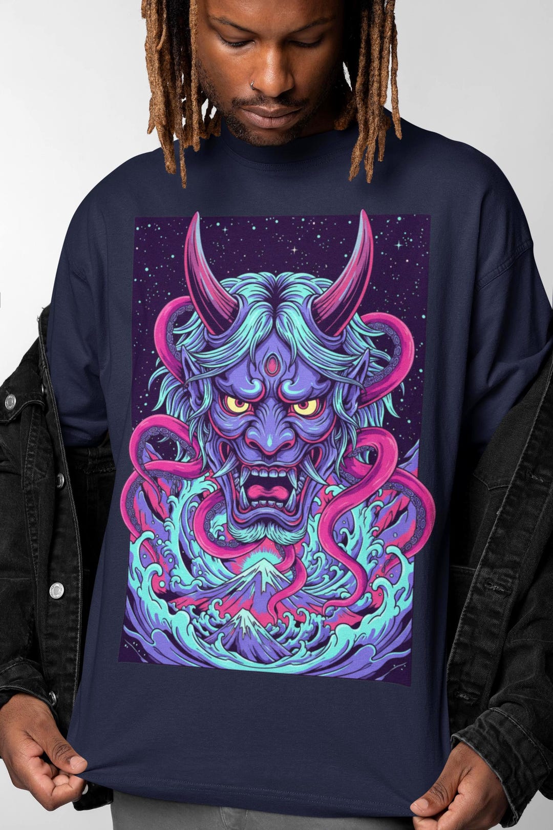 Demon Samurai T-shirt | Psychedelic Ninja Apparel | Surreal Oni Warrior ...