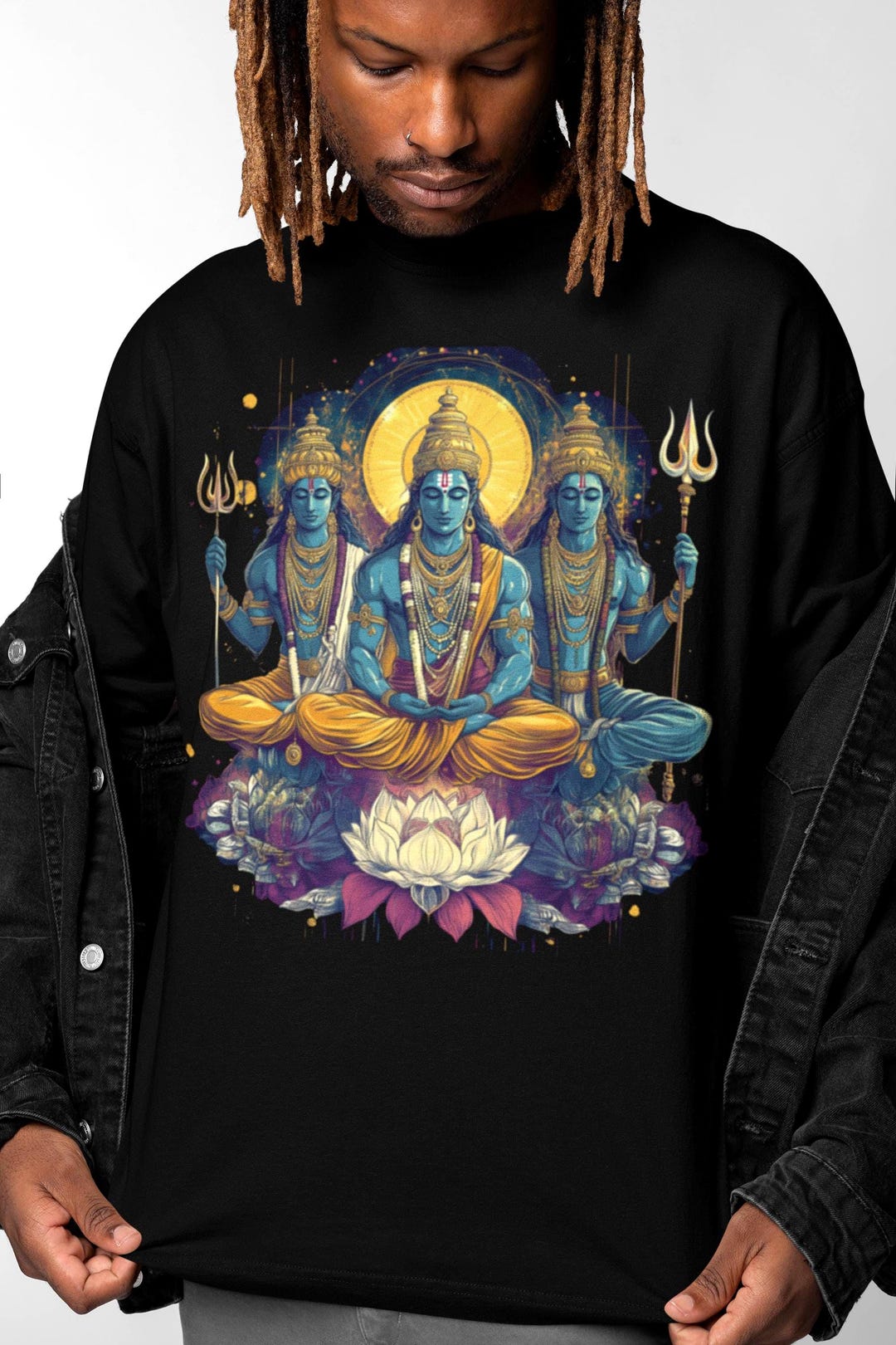 Hindu Trinity Gods T-shirt | Shiva Vishnu Brahma Graphic Tee | Mahadev ...