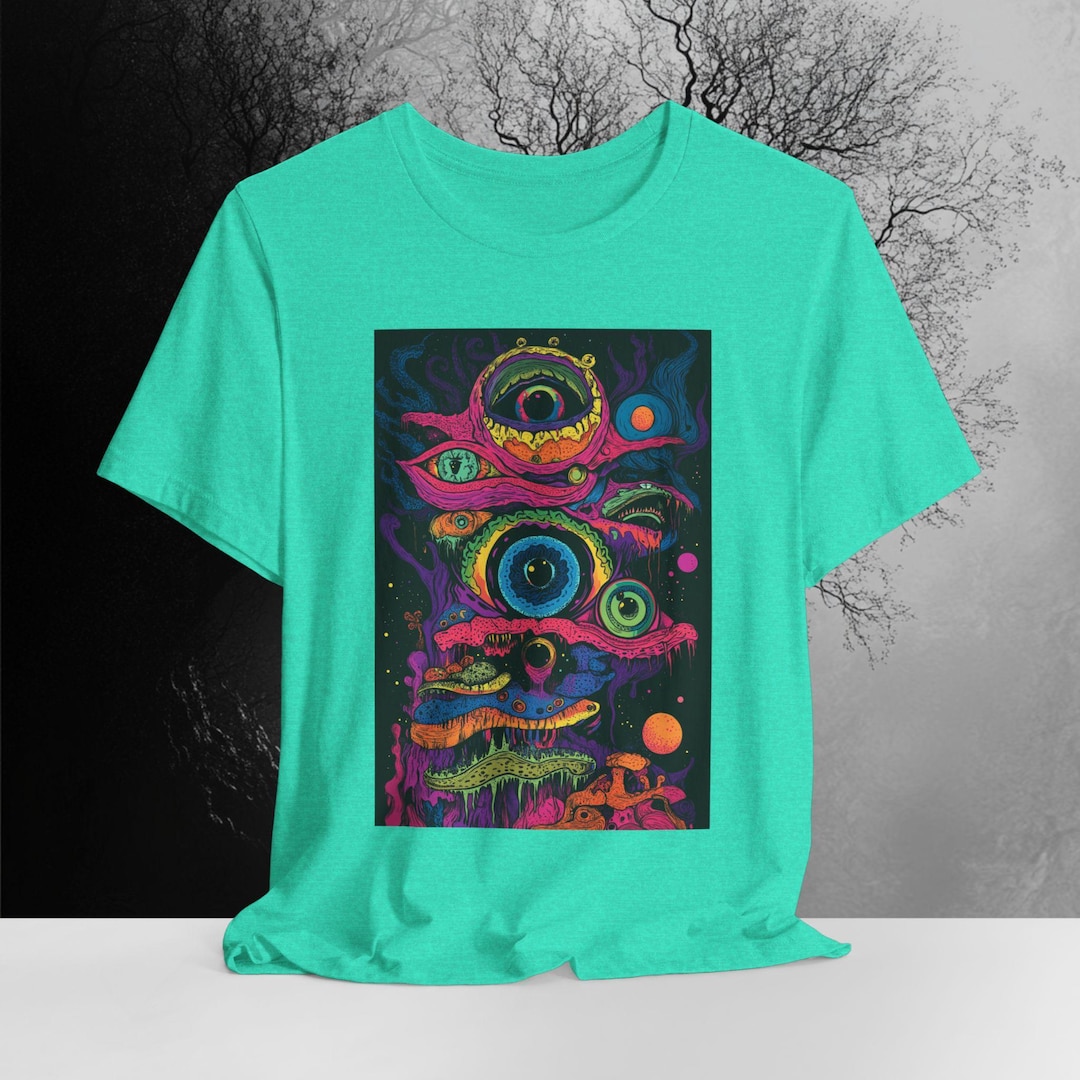 Eyestack Mutation T-shirt | Trippy Apparel | Surreal Psychedelic Eyes, Funky Acid Drip Art ...