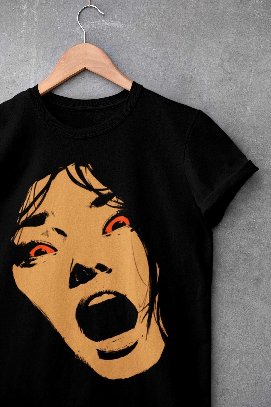 Screaming Face Horror Tee | Trippy Anime Weirdcore Graphic - Etsy