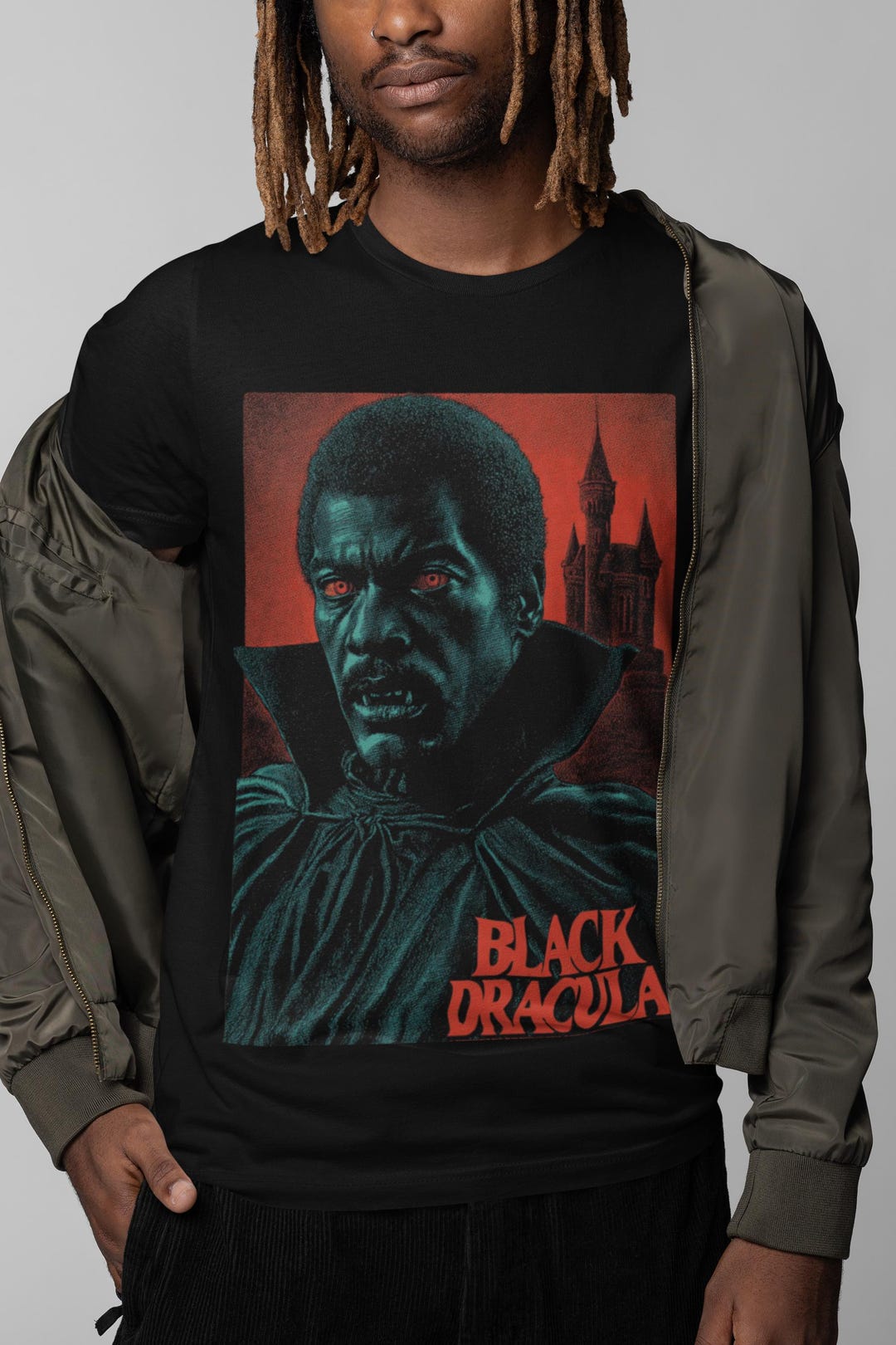 Afro Vampire Tshirt | Black Drakula Afrocentric Horror Tee | Melanin ...