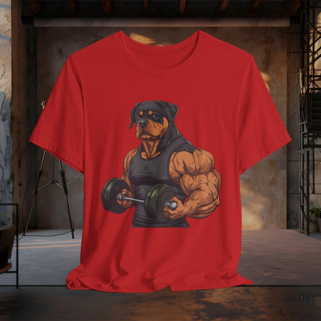 Buff Rottweiler Gym Shirt | Swole Dog Workout Tee | Funny Fitness ...