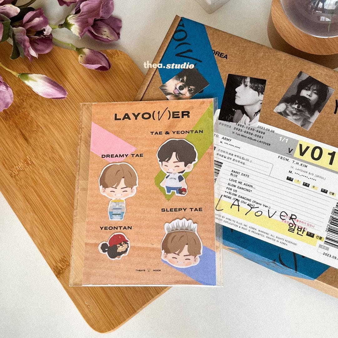 Taehyung V Layover - BTS V Stickers Set - Etsy