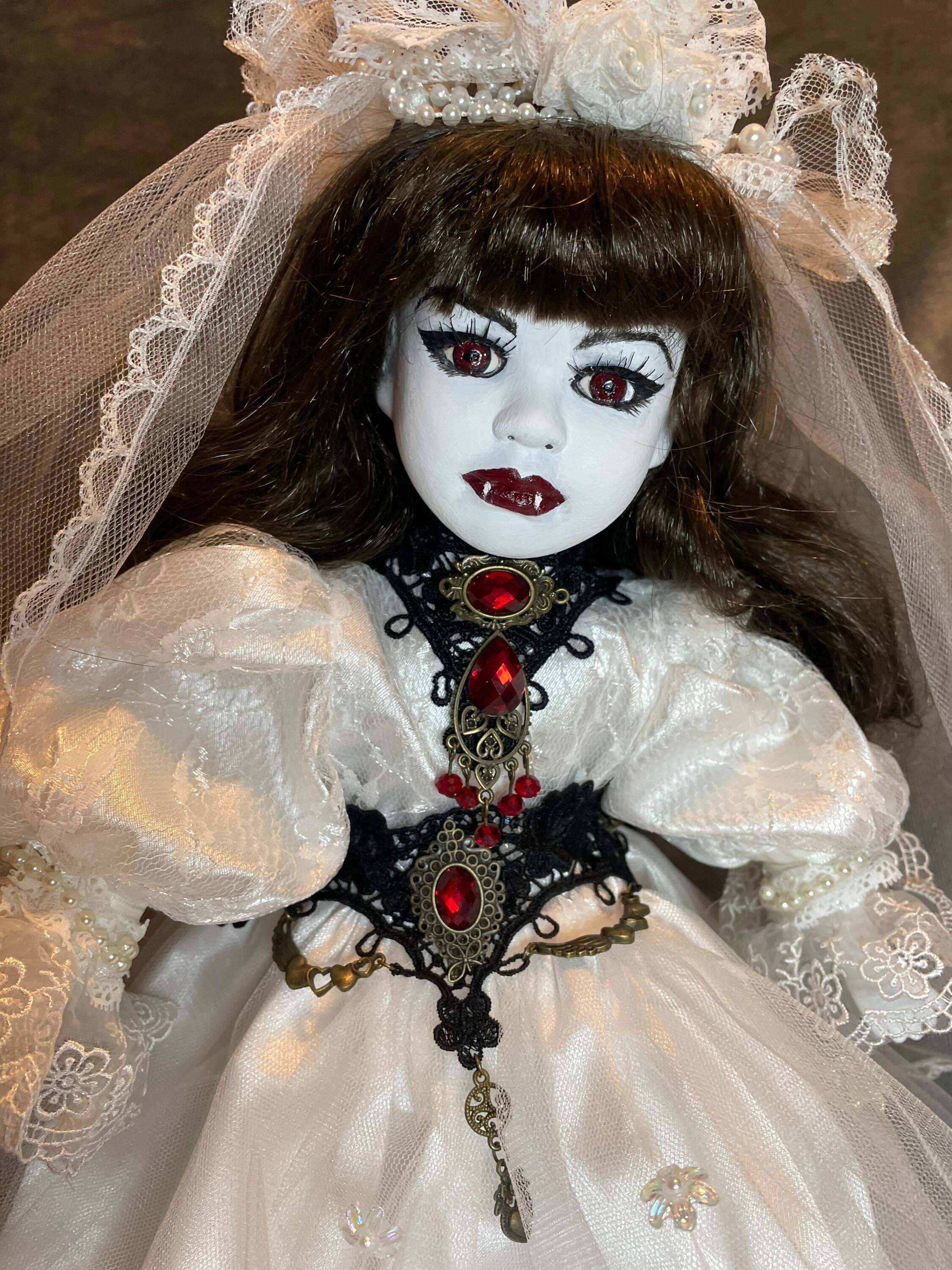 OOAK Hand Painted Vampire Bride - Etsy