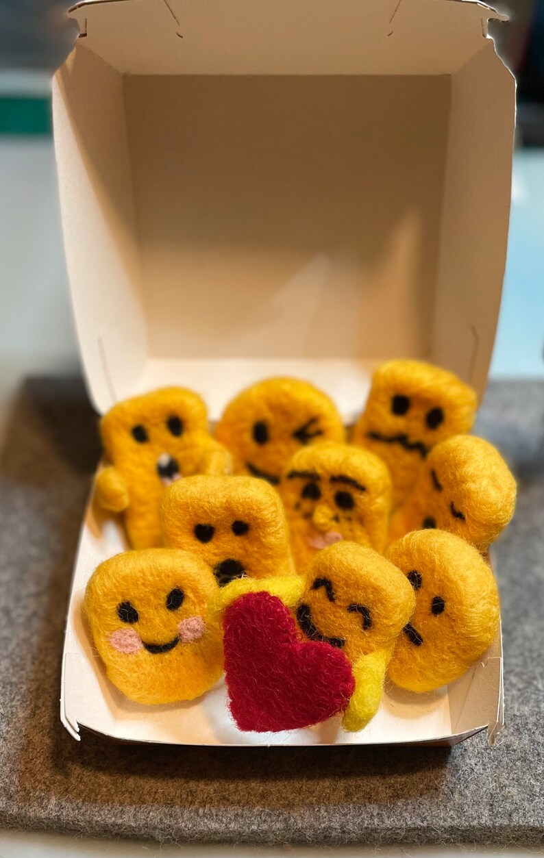 9 Cute Cuddly Chicken Nuggets in Box Felted One of a Kind - Etsy