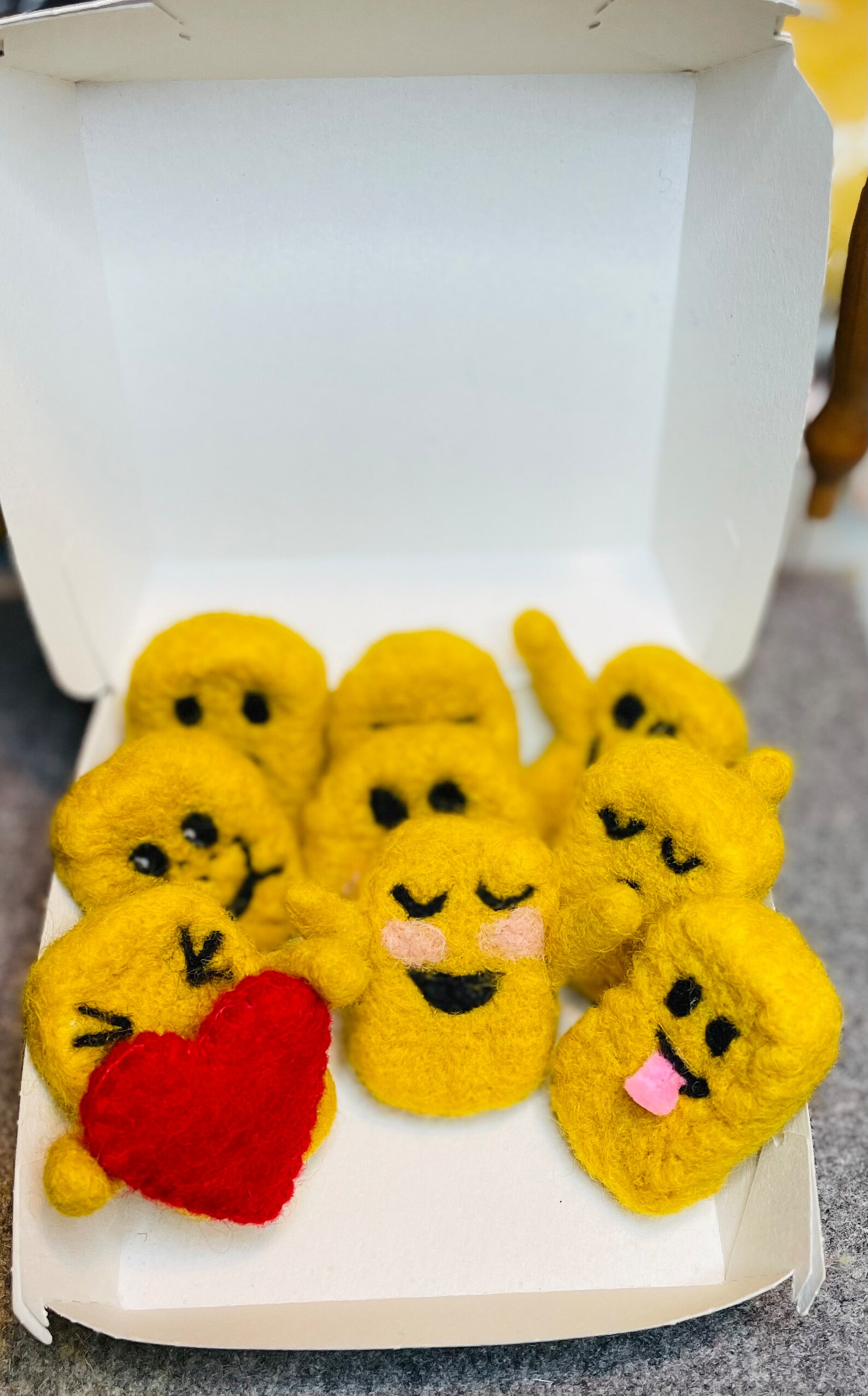 9 Cute Cuddly Chicken Nuggets in Box Felted One of a Kind - Etsy