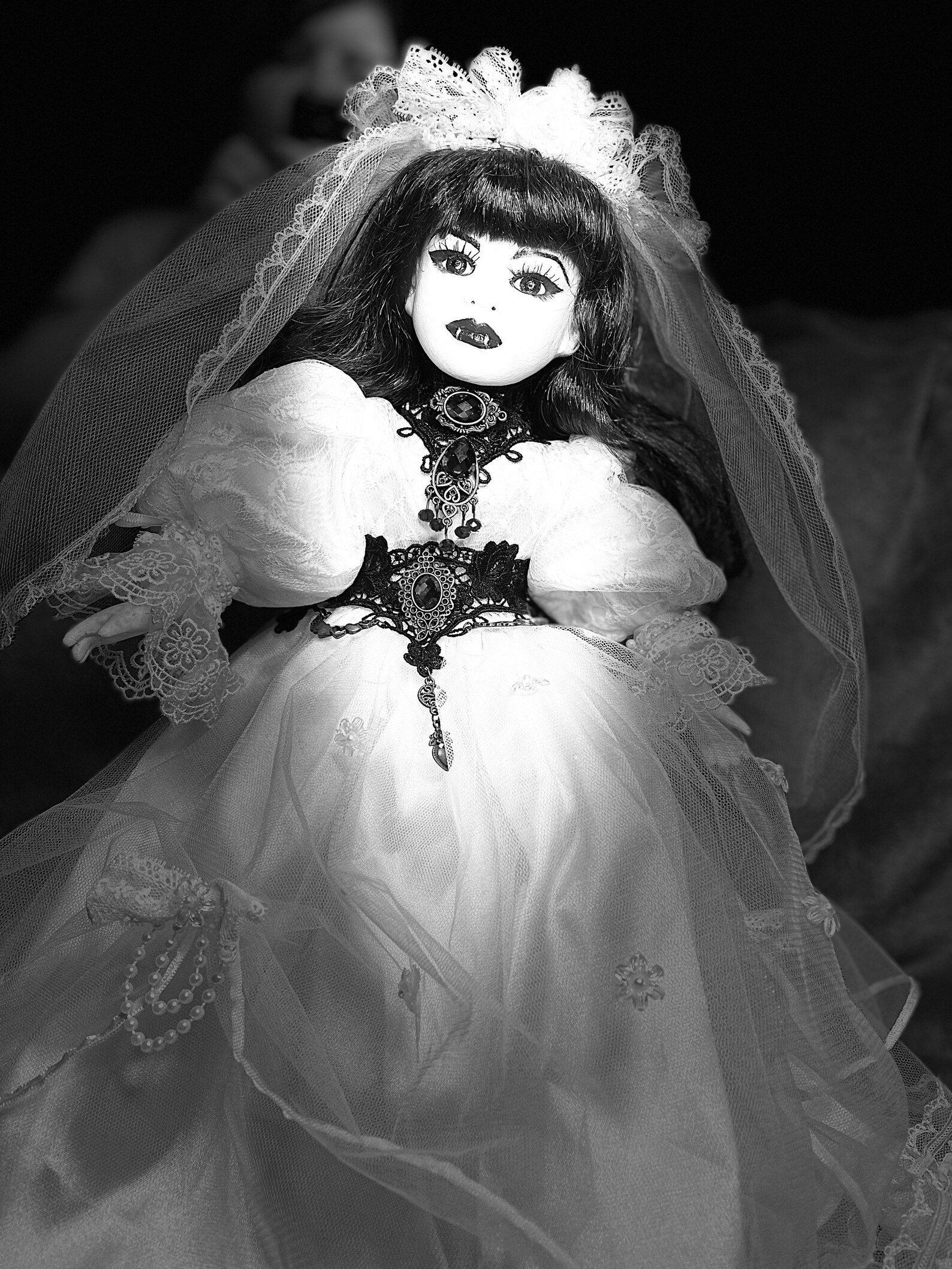 OOAK Hand Painted Vampire Bride - Etsy
