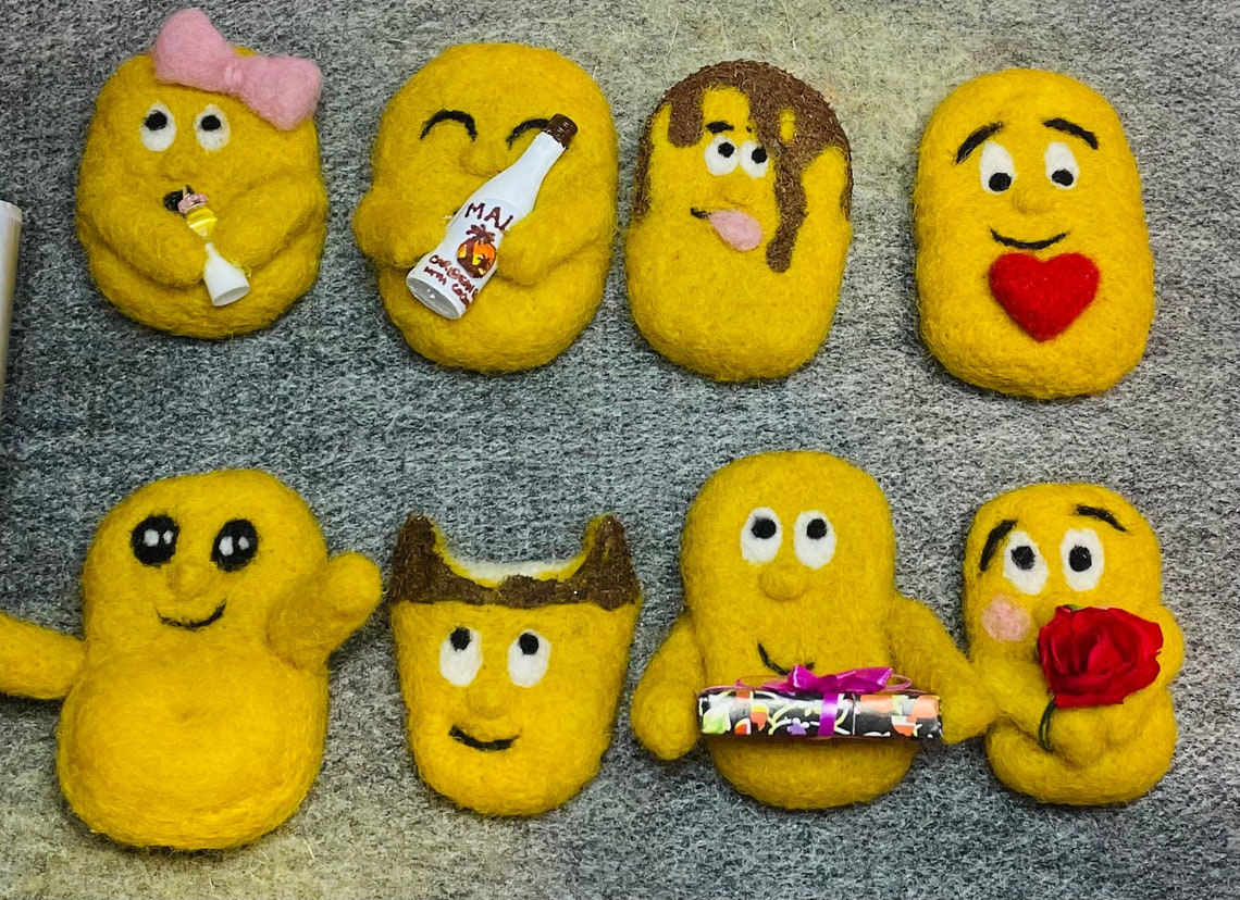 9 Cute Cuddly Chicken Nuggets in Box Felted One of a Kind - Etsy