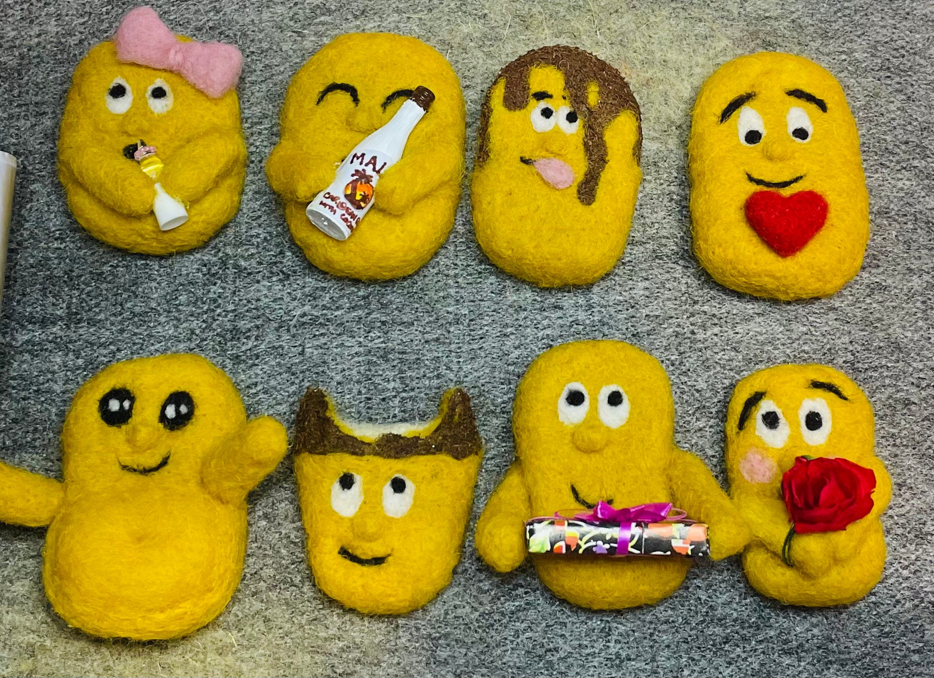 9 Cute Cuddly Chicken Nuggets in Box Felted One of a Kind - Etsy