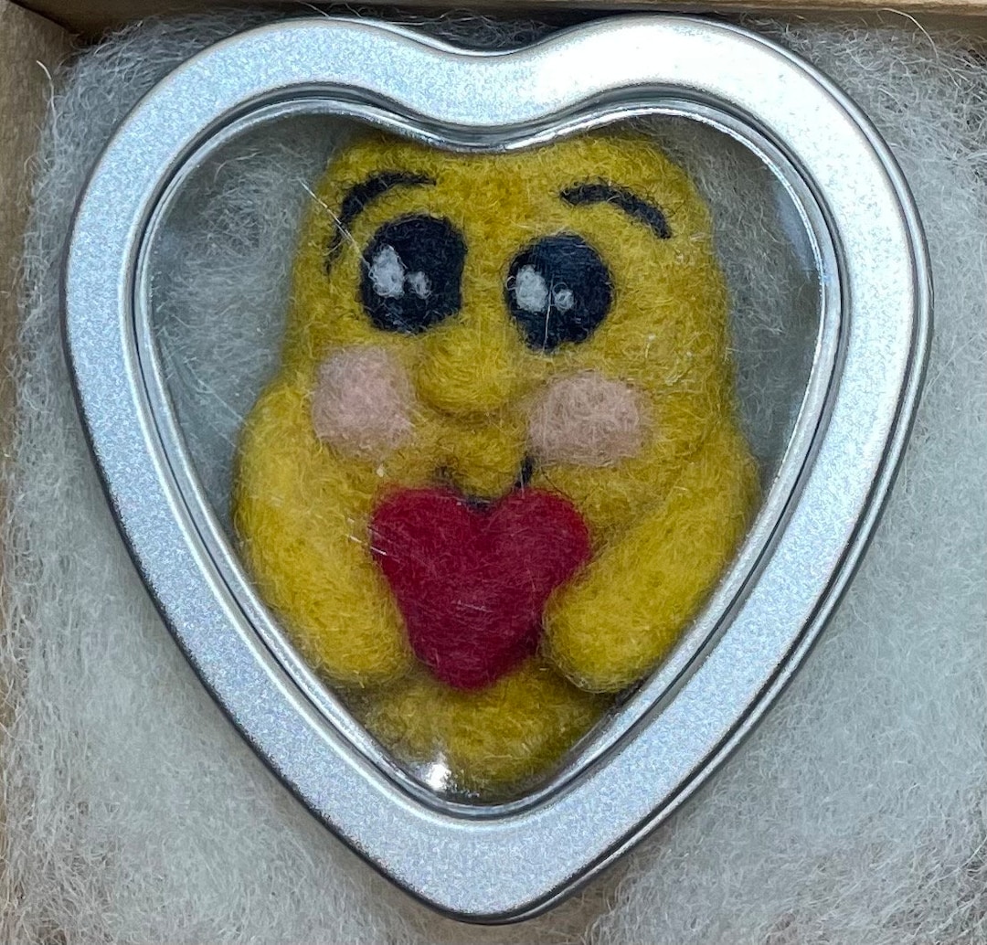 Deluxe Little Chicken Nugget Friend Holding a Heart in Heart Shaped Tin ...