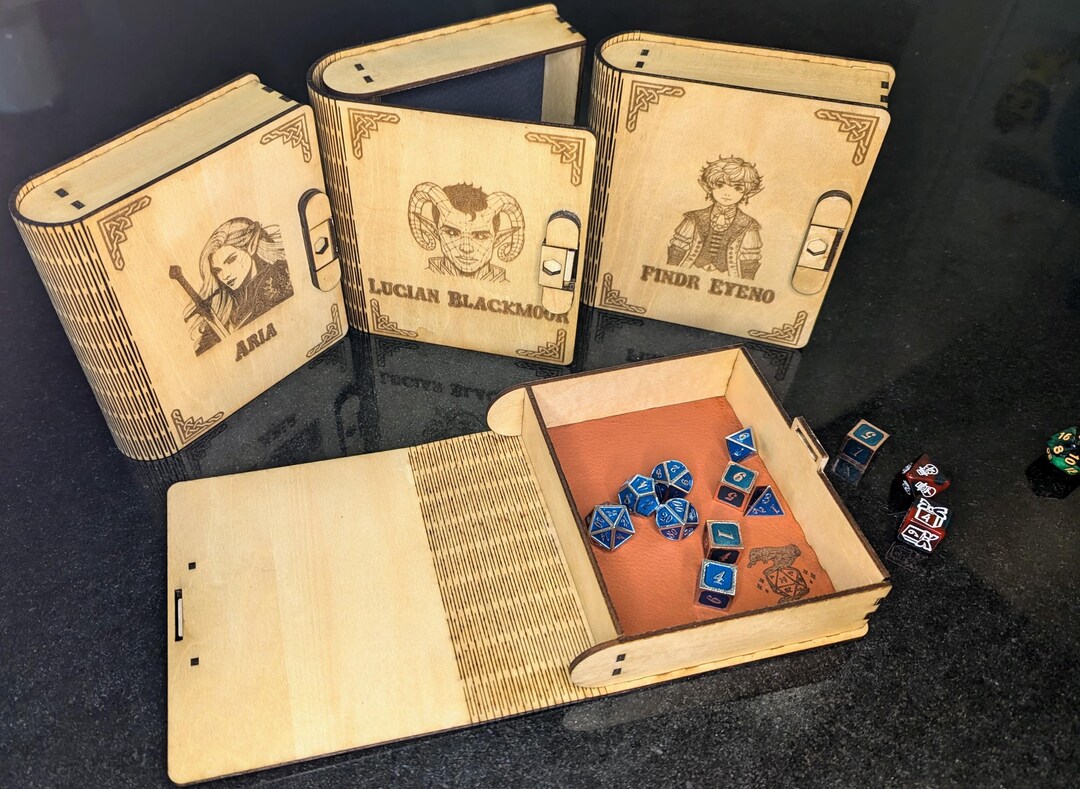 Custom Laser Engraved Dice Box | Dice Tray | Dice Roller | Personalized ...