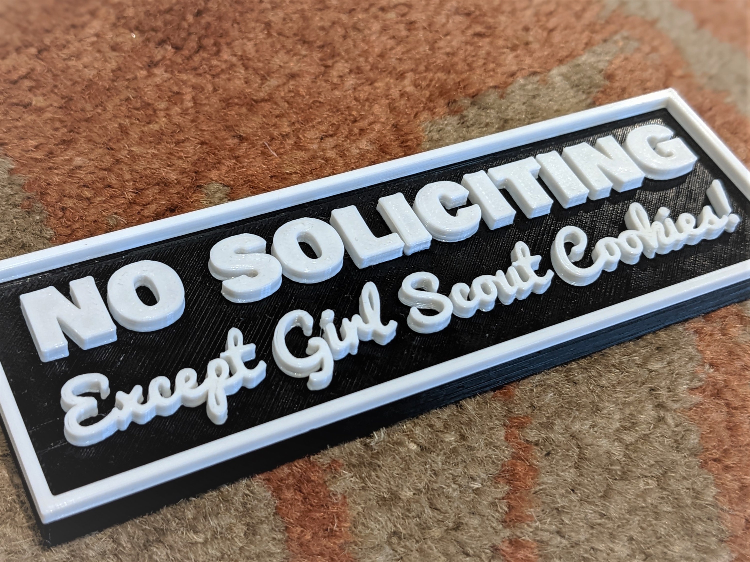 No Soliciting Except Girl Scout Cookies Sign - 3D Printed - Funny ...
